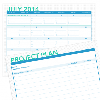 Printable: July Calendar and Project Planner - Jewels Branch
