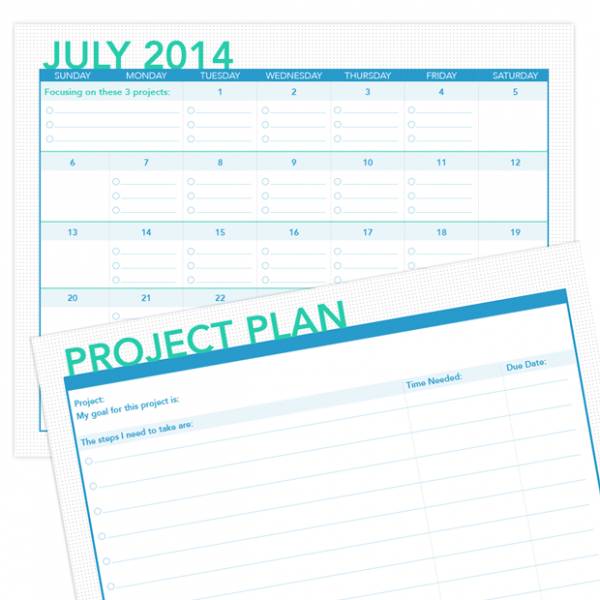 Printable: July Calendar and Project Planner - Jewels Branch